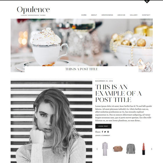 Opulence: A luxury WordPress theme by pipdig